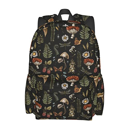Mushroom Backpack Adjustable Strap Shoulder Bag Laptop Backpack Casual Daypack For Travel Work 16 Inches