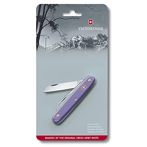Victorinox Garden Floral Knife, Swiss Made, Straight Blade, Stainless Steel, Purple