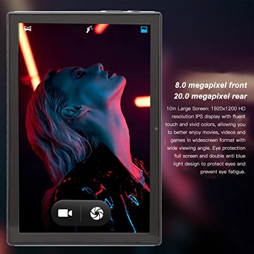 PUSOKEI Tablet PC 10in Android 12 Tablets, 6GB RAM 128GB ROM, IPS HD Touch Screen, Quad Core Processor, Dual Band WiFi, BT, 8MP & 20MP Camera, LTE 4G Calling Tablet(Blue)