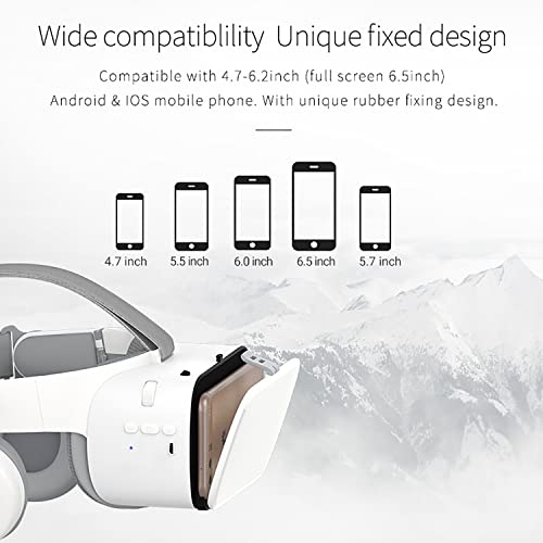 VR Headset for Cellphone 3D Virtual Reality Glasses Bluetooth VR Glasses with Remote Control,3D Virtual Reality for iPhone/Samsung Movies and Games Compatible with iOS/Android。