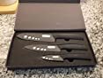 SENDAIST Set of 3 Sharp Ceramic Kitchen Knives With Anti-slip handle & sheath – 6” Chef Knife, 5” Utility Knife and 3'' Fruit Knife