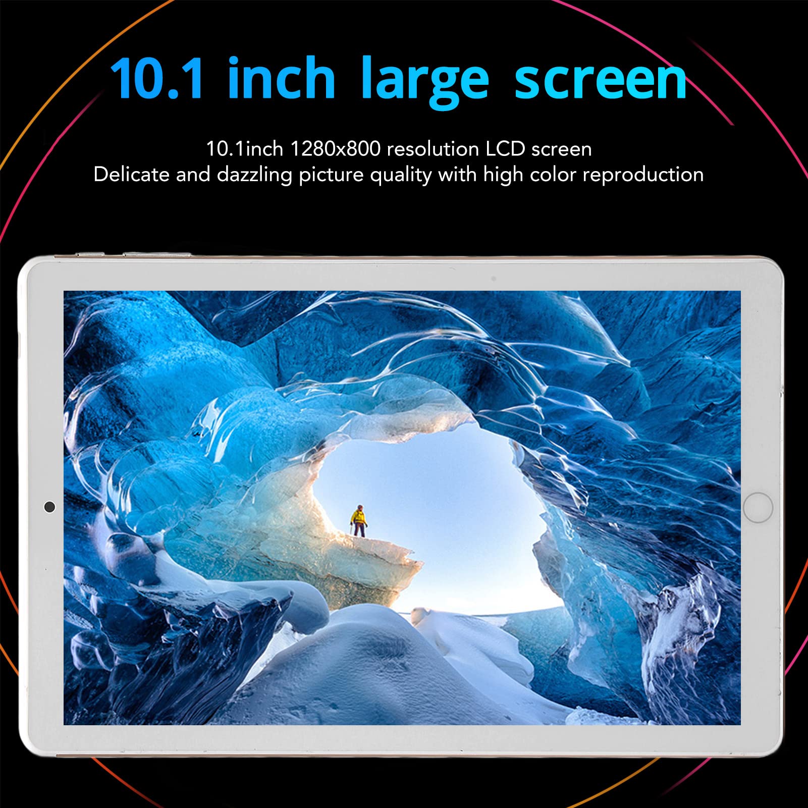 Naroote 10.1 Inch Tablet, 100-240V Support Dual SIM Dual Standby 3G Calling Tablet for Android 5.1 for Travel (US Plug)