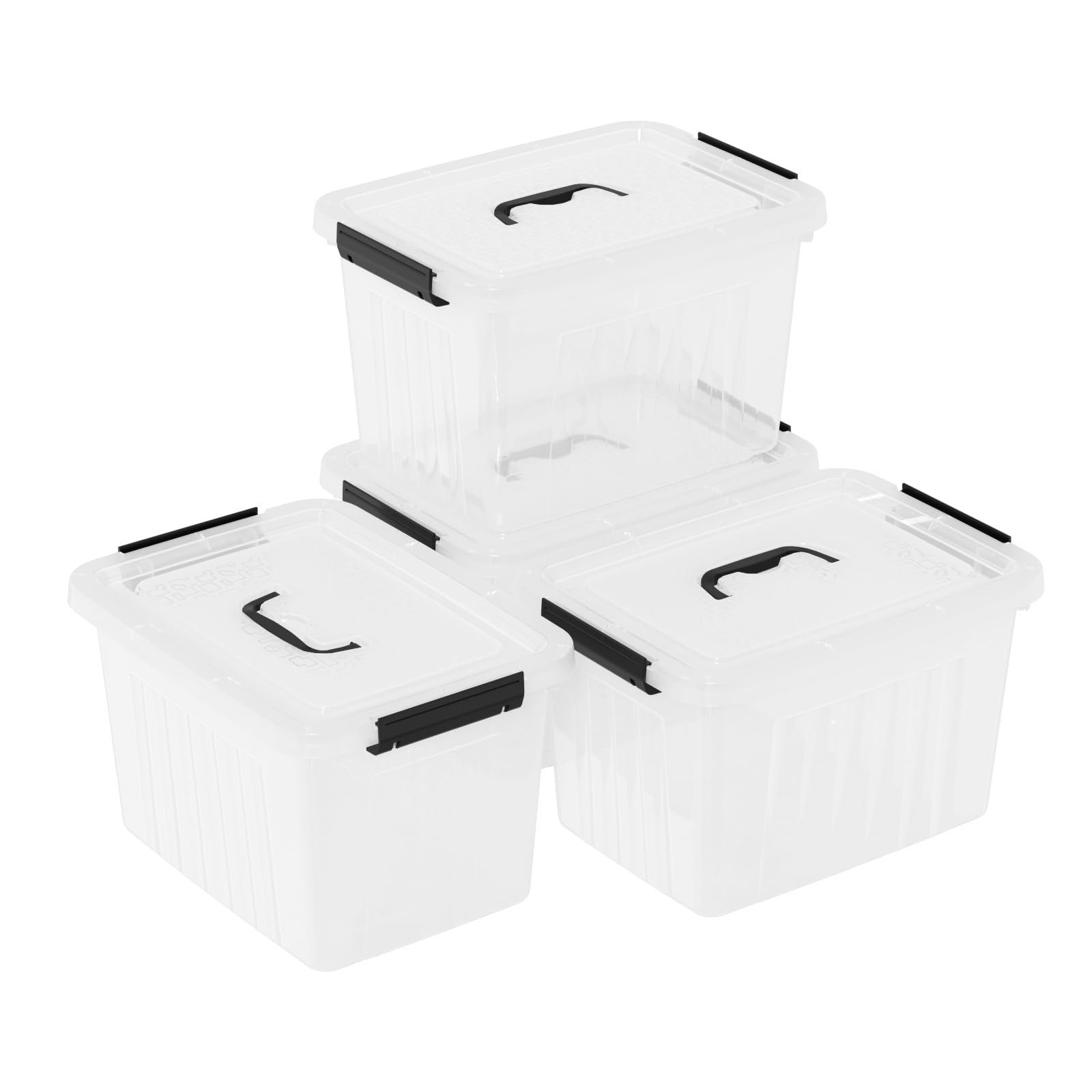 Ziglous 10 Quart Clear Plastic Storage Boxes with Handle, 4-Pack Clear Plastic Storage Bins with Lids