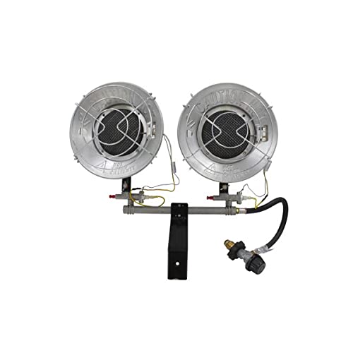 PRI Portable 30,000 BTU Outdoor Propane Tank Top Infrared Heater Double Burner Safety Shut-Off Valve & Tip-Over Switch (Propane Cylinder not Included) (TTH30)
