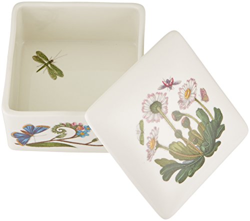Portmeirion Botanic Garden Set of 3 Covered Boxes | 3.5 Inch Mini Boxes | Ideal for Storing Trinkets and Jewelry | Assorted Floral Motifs | Dishwasher Safe