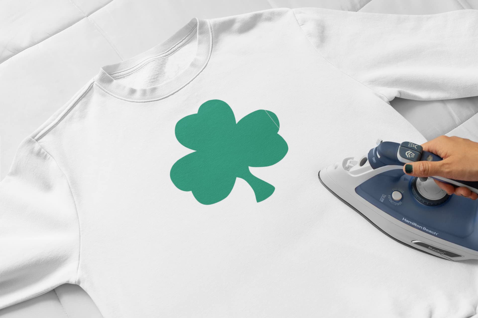Shamrock Iron On Transfer, Graphic Clover Vinyl Patch for Shirt, DIY Craft, No Sew, Iron-On Almost Anything in Less than 5 Min