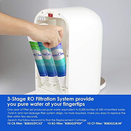 SimPure Y5 CF Filter Replacement Cartridge (Only applicable to Y5 System), 3-6 Months Replacement Cartridge (1 pack)