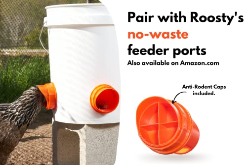 Roosty's® Chicken Waterer Cups x6 - Chicken Water Feeder Kit, Make Large Chicken Waterer 5 Gallon DIY Chicken Supplies, Chicken Water Cups, Duck Quail Waterer - Bebederos Para Gallinas,Poultry Waterer