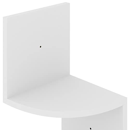 Wall Corner Shelf,Wall Decor,Floating Shelves,Wall Mounted Shelves,Storage Display Shelf,Shelving Rack,for Living Room,Bathroom,Office,White 7.5"x7.5"x48.4" Engineered Wood