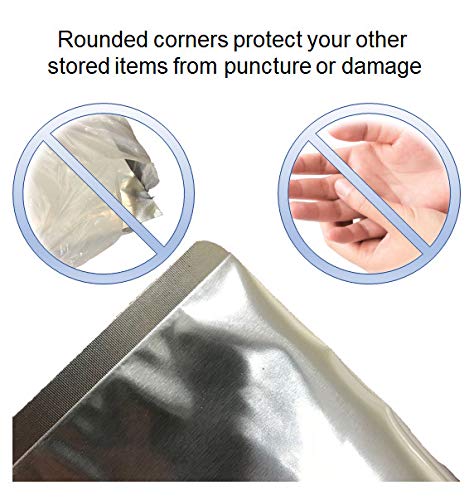 PackFreshUSA: 5 MIL Silver/Clear Stand Up Pouch Bags - Professional Flexible Packaging - Resealable - Seal-Top - Heat-Sealable - Hang Hole - Tear Notch -Medium 5x8.5x3 - 100 Pack