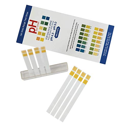 pH Test Strips 100ct -Saliva and Urinalysis Reagent Test Strips for Monitor Body Acidity and Alkalinity .Track and Balance Your Body pH & A Healthy Diet. pH Scale 4.5-9.0