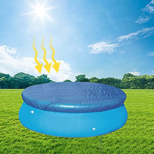 Round Pool Cover, Solar Covers for Above Ground Pools, Dust Pool Cover Protector with Drawstring Design for Round Inflatable Swimming Pools, Hot Tub Dustproof Cover (10FT)