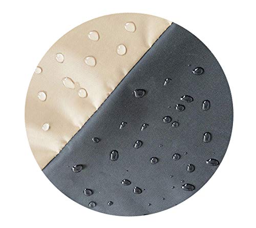 ProHome Direct Heavy Duty 40Inch Square Fire Pit Cover, UV and Water Resistant, 40"Lx40"Wx28"H,Black/Beige
