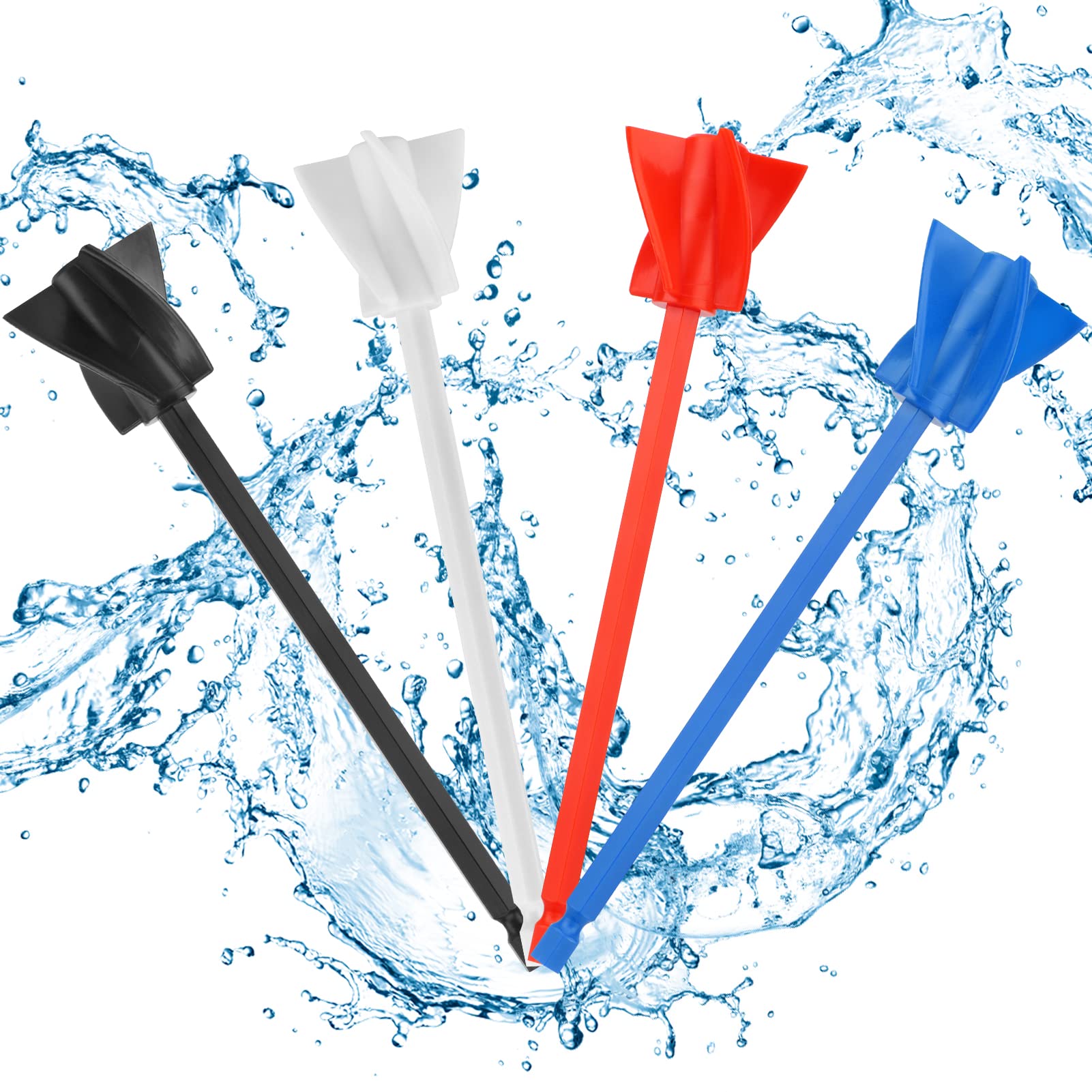 QOONESTL Resin Mixer Paddles, 4pcs Reusable Paint Mixer Epoxy Mixer Paddles, Multipurpose Mixer Drill Attachment for Resin, Paint, Silicone, Ceramic Glaze Mixing(Black+White+Red+Blue)