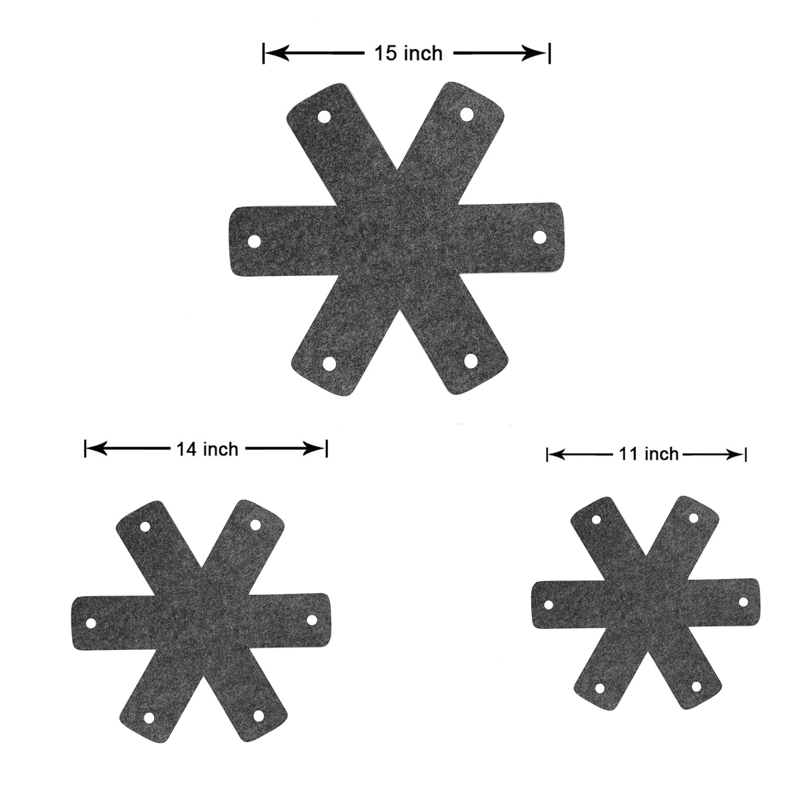 Pot and Pan Protectors, Set of 12 and 3 Different Size, Pot Dividers Pad to Prevent Scratching, Pans Separator and Protect Surfaces of Your Cookware (Grey)
