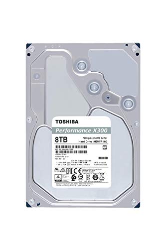 Toshiba X300 8TB Performance & Gaming 3.5-Inch Internal Hard Drive β CMR SATA 6 GB/s 7200 RPM 256 MB Cache - HDWR180XZSTA