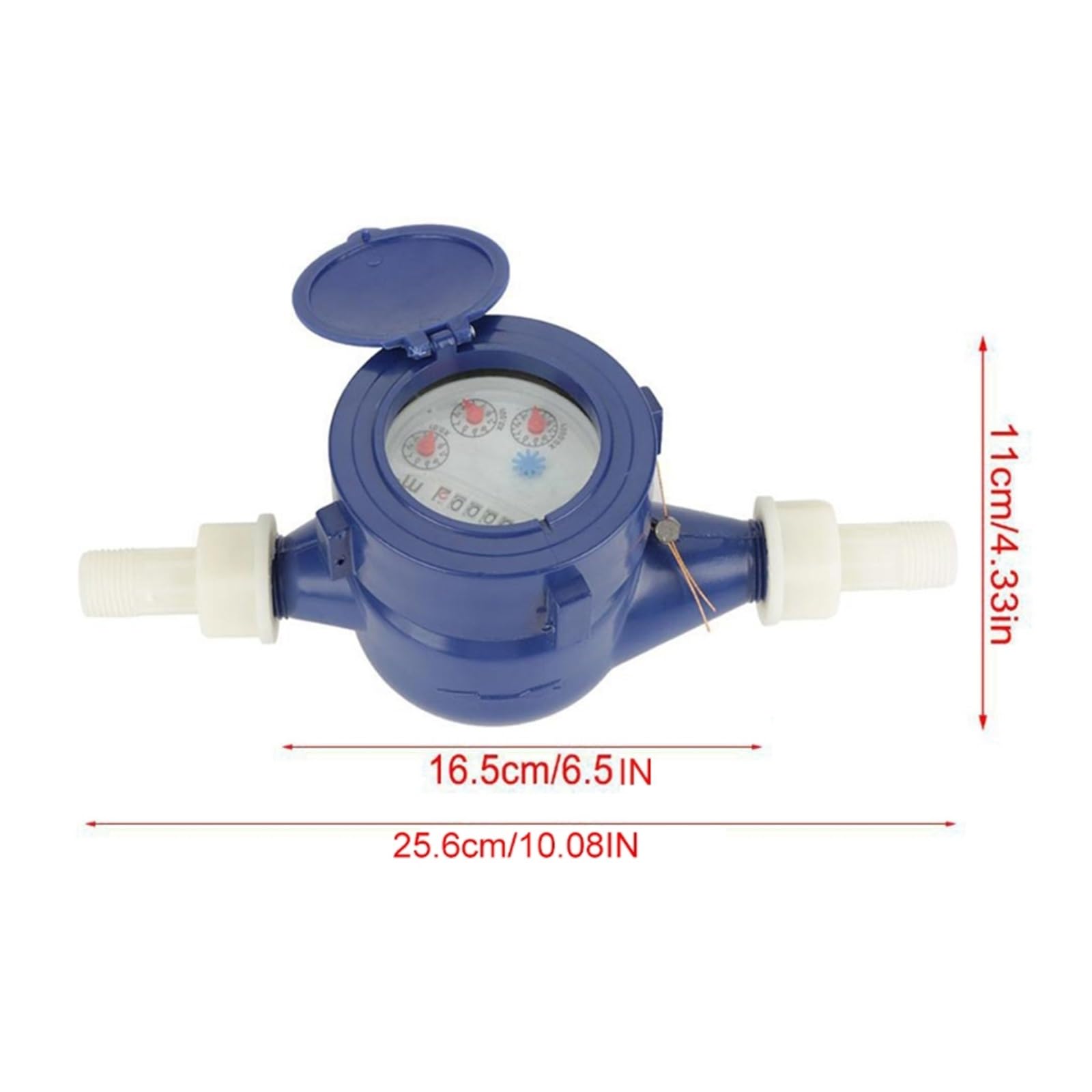 XAXAX Water Flow Meter, Water Meter Water Flow Meter, 15mm 1/2 Inch Cold Water Meter for Garden & Home Use Wet Table Measuring Tool,Gallon, QTS, PTS, L, m³