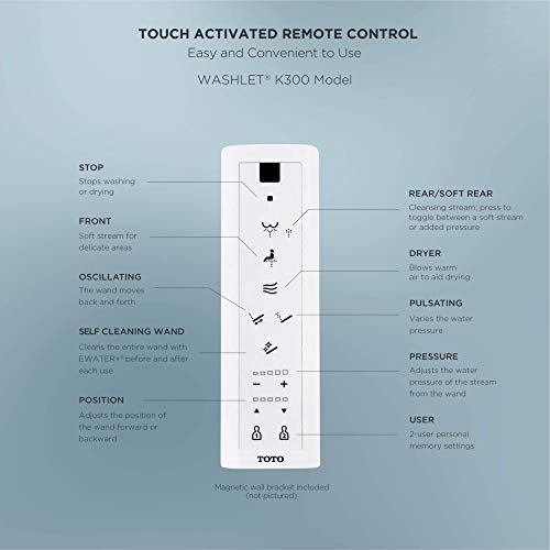 TOTO SW3036R#01 WASHLET K300 Electronic Bidet Toilet Seat, Cotton White