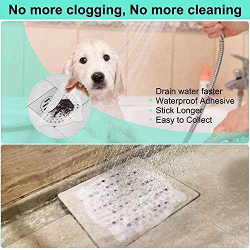Shower Drain Hair Catcher,Disposable Mesh Stickers for Bathroom,Bathtub,Sink Strainer Captures Hair to Prevent Clogging, Drain Covers Full Coverage 30 Pieces