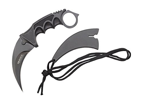 Wartech YC-9115-BK Necklace Knife with Hard Sheath and Black Blade, 7.5"