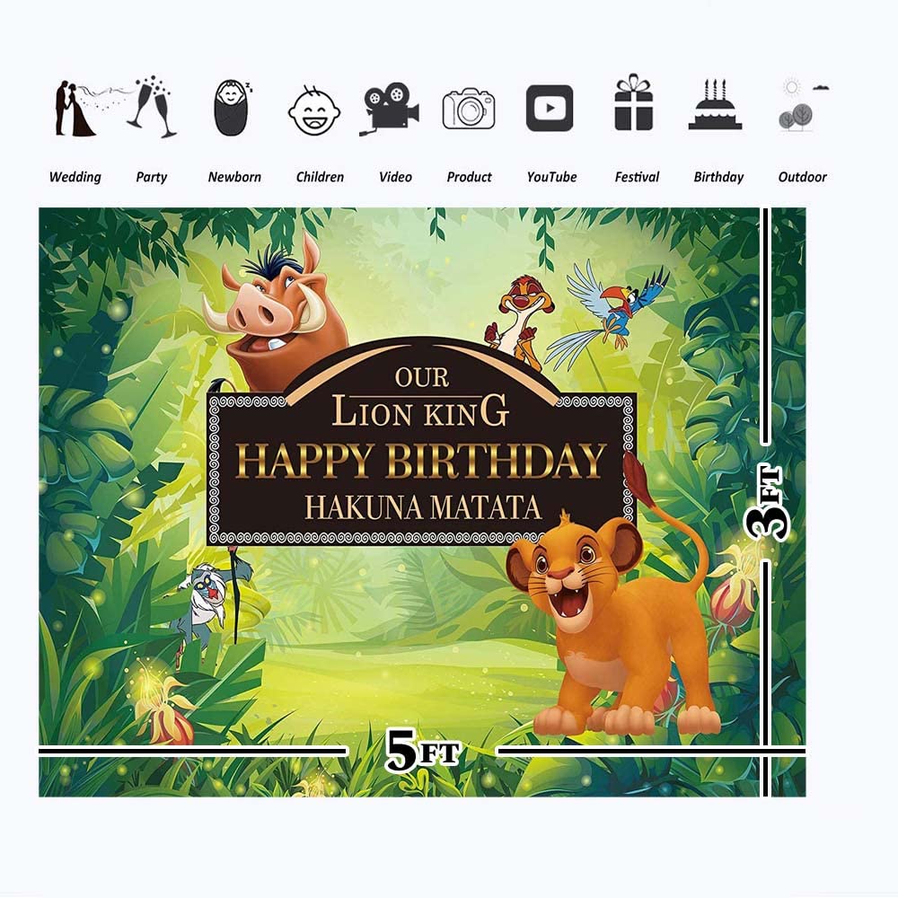 Similar Lion King Backdrop 1st Birthday 5x3ft Jungle Forest Wild One Lion King Theme Background for Boy Vinyl Baby Simba Backdrops for Kids One Year Old