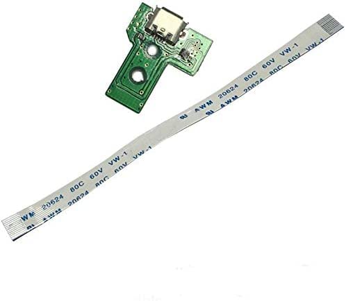 Rymfry USB Charging Port Socket Board with Flex Ribbon Cable Screwdriver for PS4 JDS-030 JDS 030 Controller