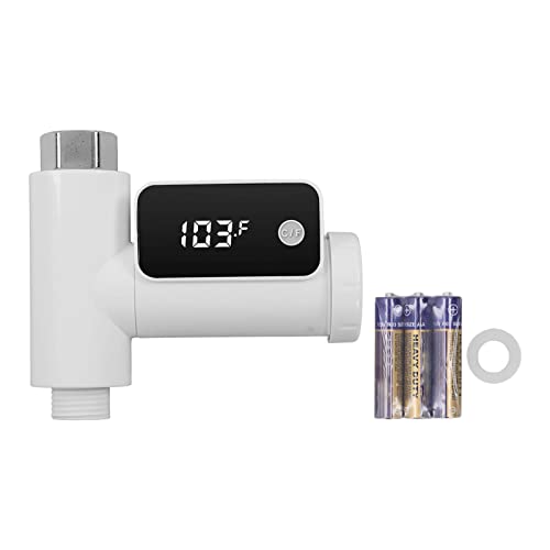 Shower Thermometer Bath Water Temperature Meter Tester LED Display G1/2 Read Thermometers for Home Bathroom Kitchen 5â to 85â (White)