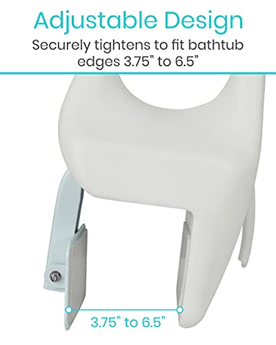 Vive Bathtub Rail - Bathroom Tub Safety Rail Heavy Duty for Seniors, Elderly, Handicap and Disabled - Clamp Railing Bath Support - Adjustable Shower Hand Grip - Handle Assist Grab Bar - Fits Most Tubs