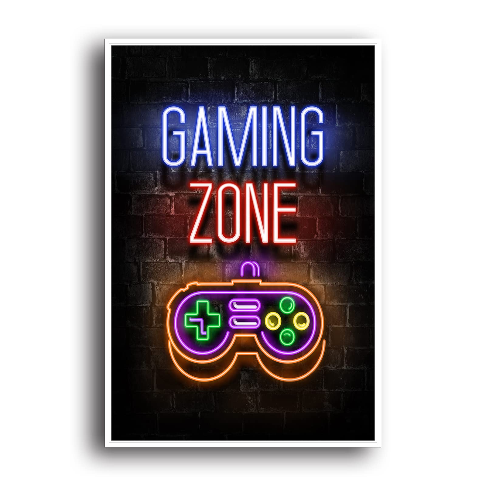Neon Gaming Posters for Boys Room Decor - Gaming Room Decor - Boys Bedroom Decor - Gamer Decor - Inspirational Posters for Video Game Room - Game Room Decor - Gaming Decor for Teen (8Ć12inch,GAME-ONE)