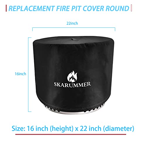 SKARUMMER Fire Pit Covers Fits for Solo Stove Bonfire Shelter, 22 inch Outdoor Waterproof Firepit Cover Round, 420D Oxford Cloth Bonfire Shield Cover (Black)