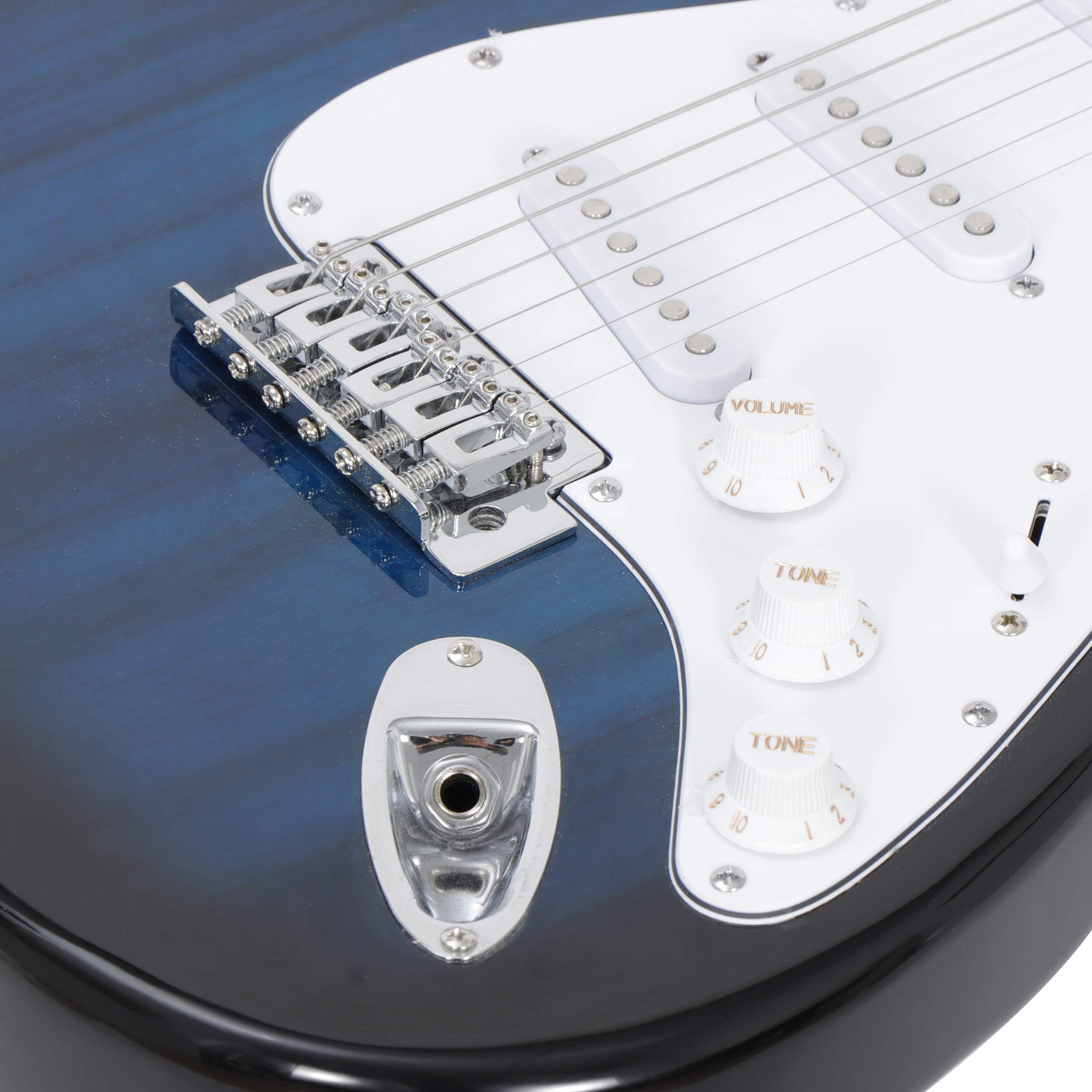 Saicool 39 Inch Full Size Electric Guitar Kit, Complete Starter Kit Bundle for Music Lover Beginner with 10w Amplifie, Carry Bag, Strap, Strings, Pick, Blue