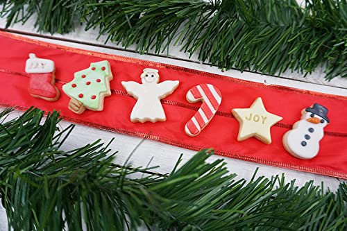 R&M International Mini Christmas Cookie Cutters, Snowman, Stocking, Star, Candy Cane, Tree, Angel, 6-Piece Set