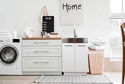 Transolid TCA-2420-WS 24-in x 20-in x 34.6-in Laundry Sink Cabinet with Faucet, White,Medium