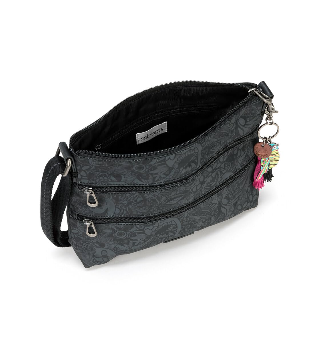 Sakroots Artist Circle Basic Crossbody in Eco Twill, Adjustable Crossbody Strap, Quilted Navy Spirit Desert