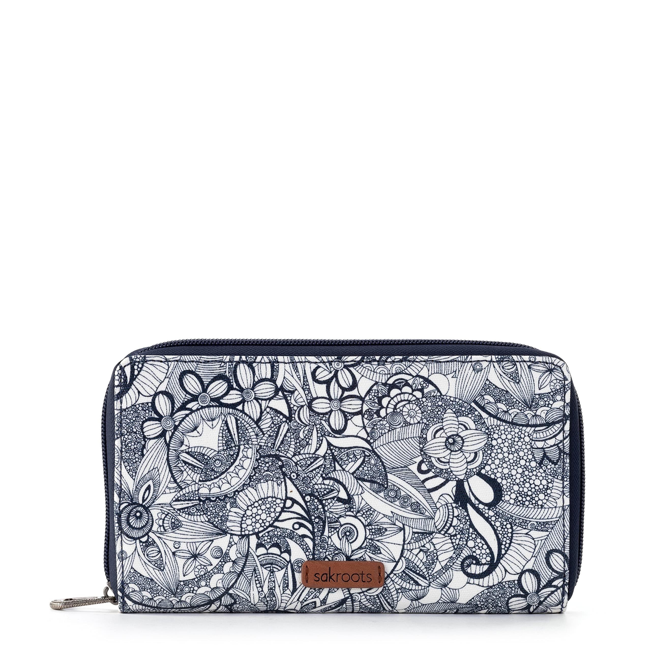 Sakroots Women's Large Cotton Zip Wallet, Navy Spirit Desert, One Size