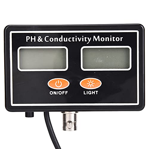 PH Meter, LED Screen Easy Replacement Water Quality Tester Automatic Temperature Compensation for Aquariums(110V U.S. Standard Adapter)