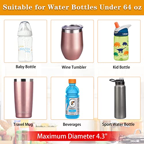 Water Bottle Organizer For Cabinet, Expandable Water Bottle Holder Rack, Adjustable Tumbler Storage For Kitchen Organization, 3 Tier Cup Organizer For Sports Flask Insulated Travel Mug Fridge, White