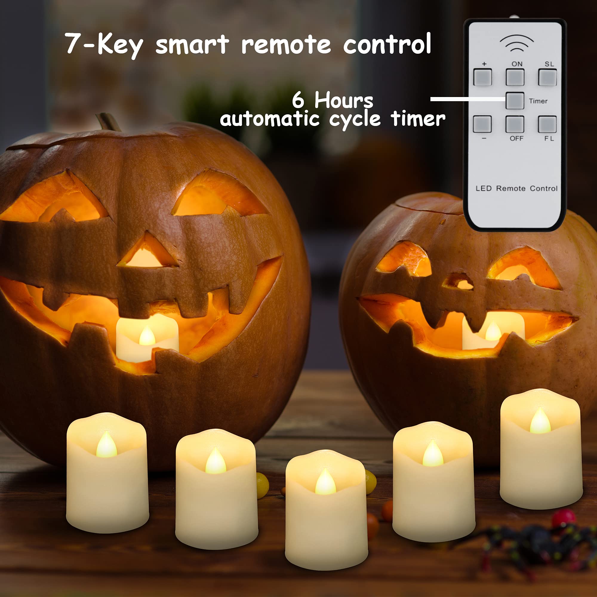 Rechargeable Flameless Votive Candles with Timer & Remote, 12pcs Flickering LED Tea Lights Candles with 2 USB Charging Cables, Warm White Light Electric Fake Candle for Home, Christmas Festival Decor