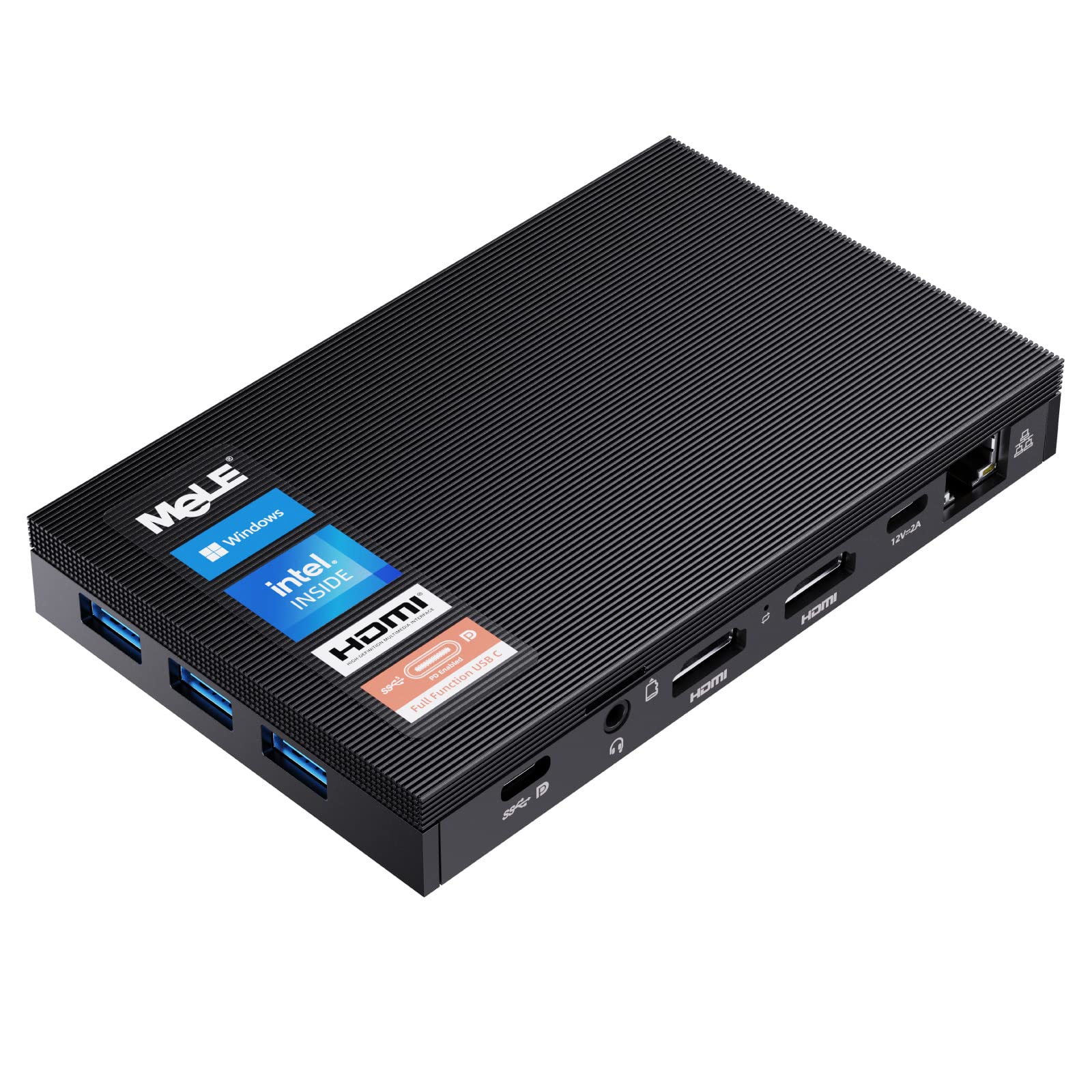 MeLE Mini PC, Quieter3C Fanless Mini Computer N5105 16GB 512GB Windows 11 Pro USB-C 4K Triple Display WiFi 6 BT5.2 Gigabit Ethernet Micro PC Support M.2 SSD on Business Industrial IoT Office Home