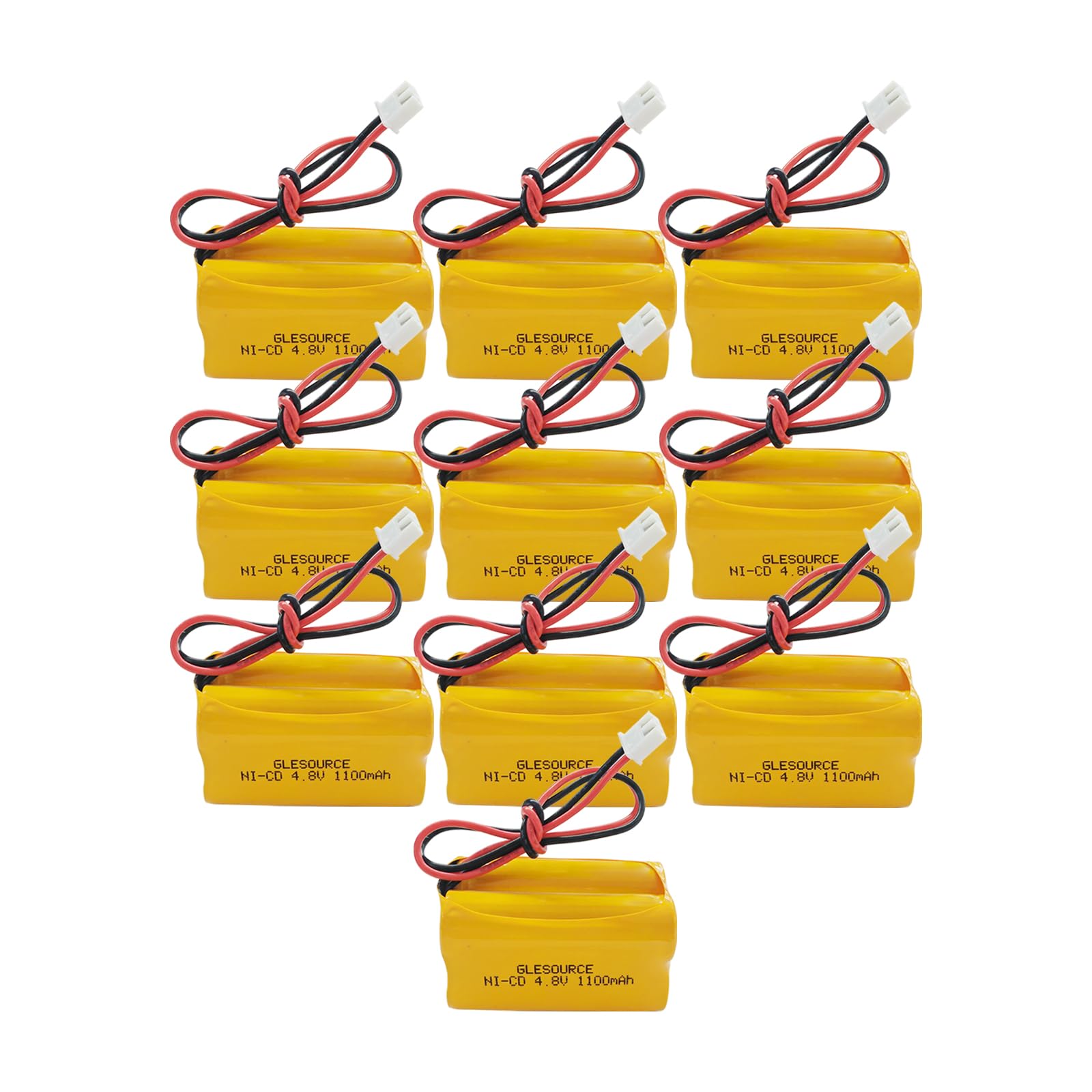 XUNTU 4.8V 1100mAh Ni-Cd Battery Pack Compatible for MAG93NC487 Lithonia ELB B006 Lithonia ELBB006 ELBCS06 ELB-CS06 Emergency/Exit Light Sign (10 Pack)