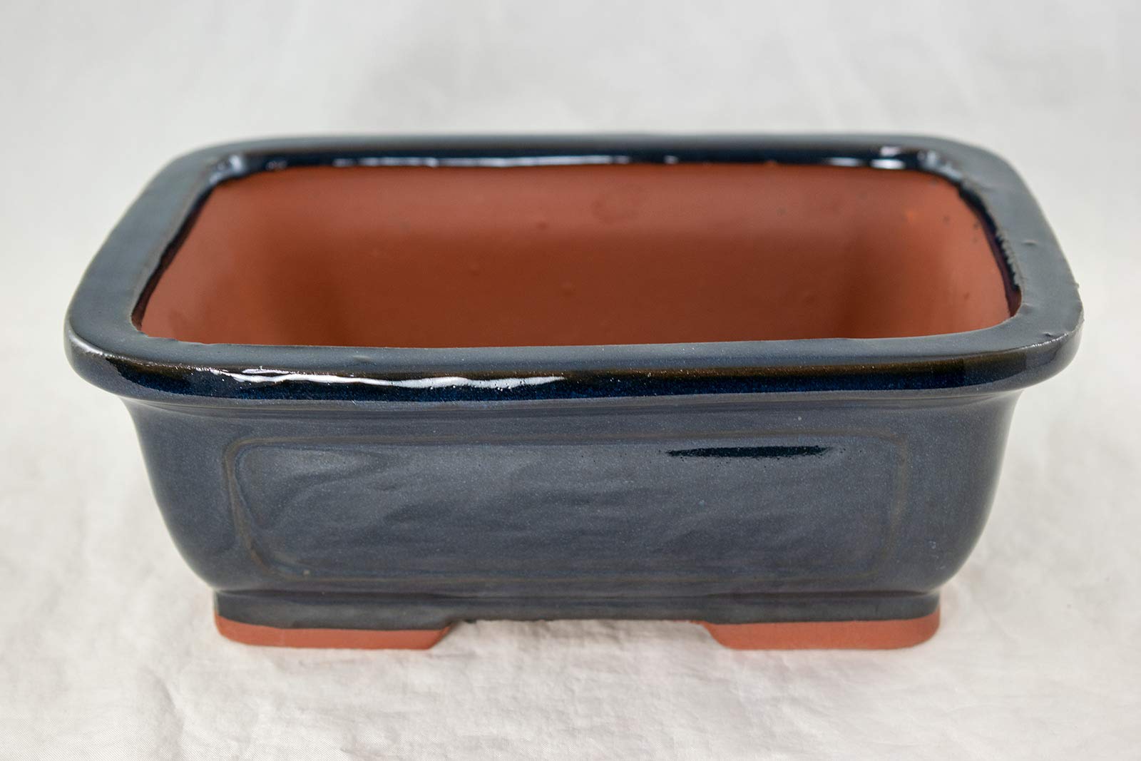 Rectangular Shohin Bonsai/Cactus & Succulent Pot 8"x 6"x 3" - Navy Blue Glazed