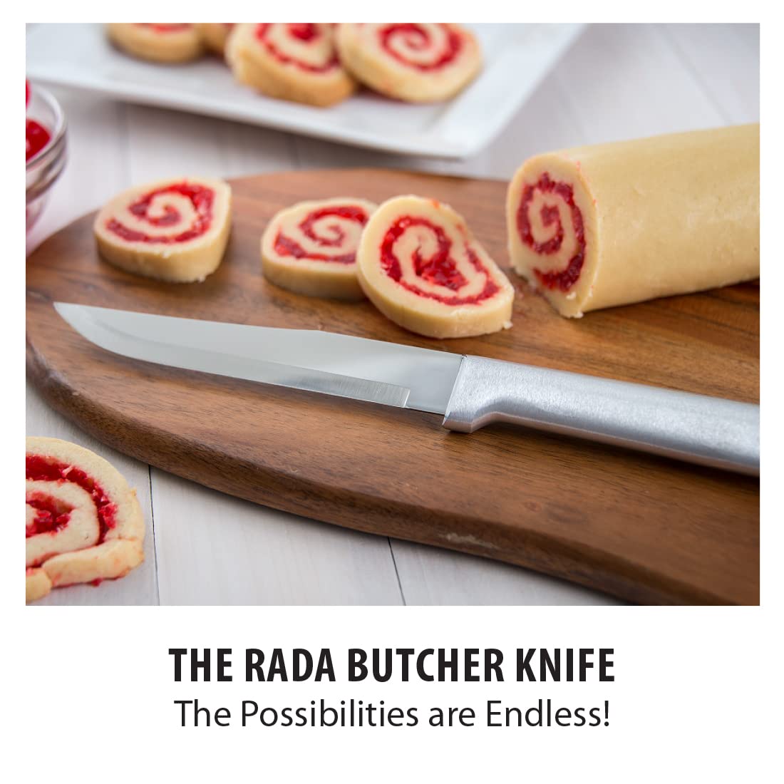 RADA Stubby Butcher Knife β Stainless Steel Blade With Aluminum Handle, Pack of 2