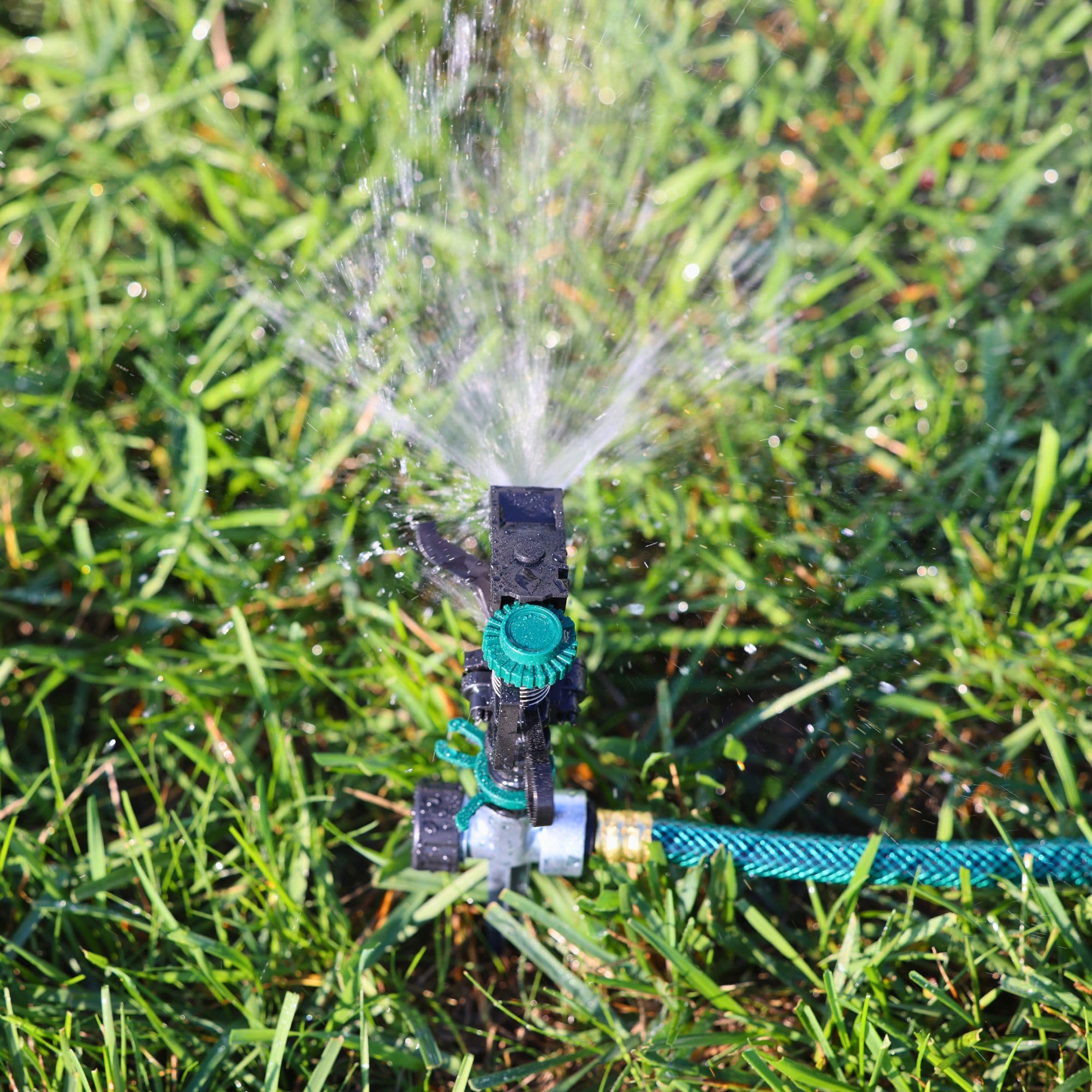 Melnor 65176AMZ Pulsating Sprnk w/Spike Sprinkler Bundle, Green, Black