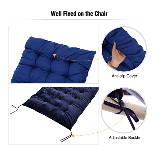 REDCAMP Chaise Lounge Chair Cushion for Patio Furniture, Thicker Soft Comfortable Zero Gravity Chair Pad for Outdoor Indoor Home Office, Blue 65"x21"
