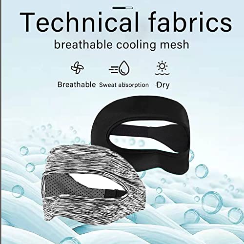 VR Masks Sweat Band for Oculus Quest 2 Accessories, VR Eye Sweat Guard Pad with Adjustable Strap, VR Face Cushions Covers for Virtual Reality Headsets (2PCS) (Black Grey)