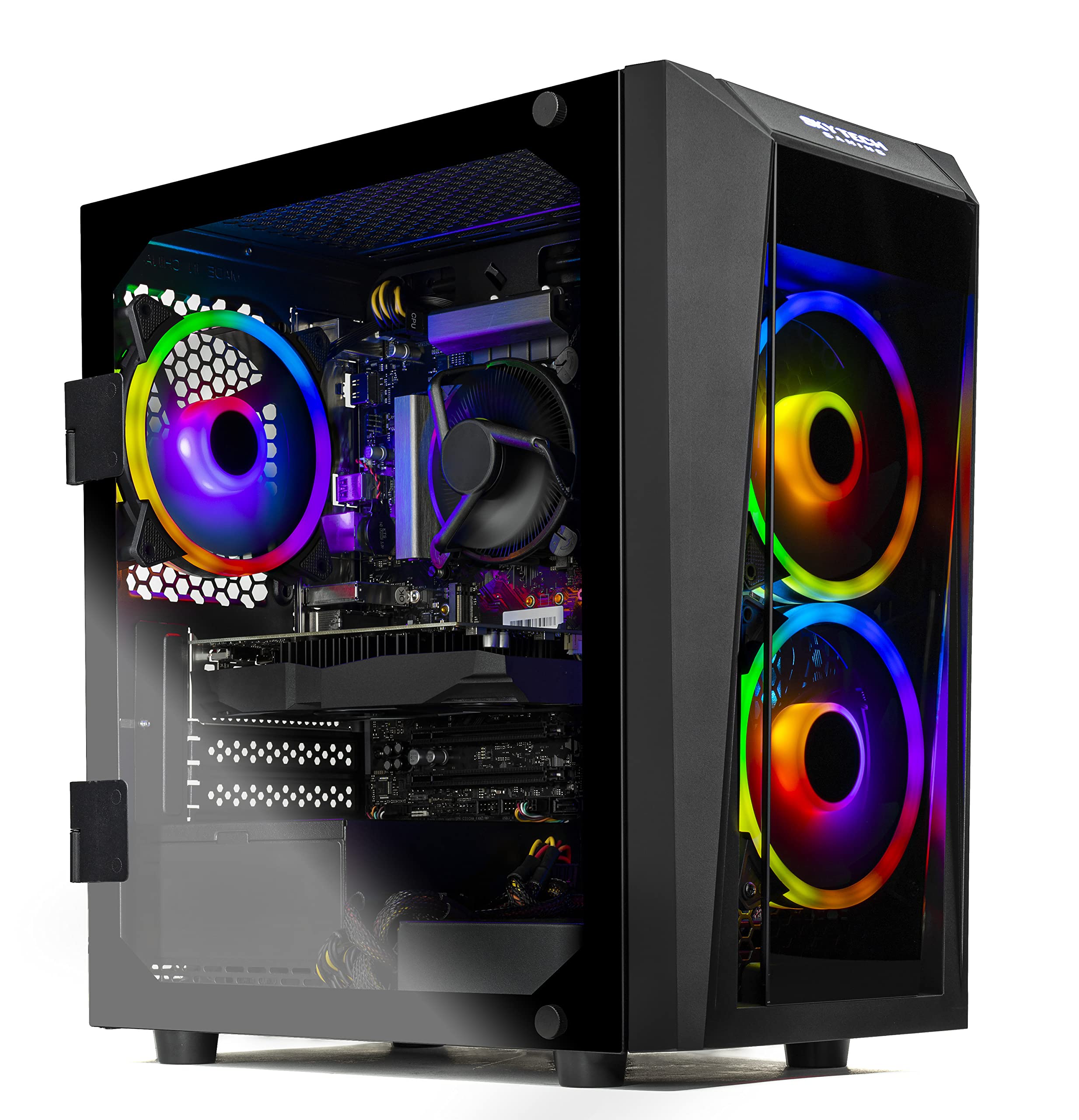 Skytech Gaming Blaze II Gaming PC Desktop – Intel Core i5 10400F 2.9 GHz, RTX 3050, 500GB NVME SSD, 8G DDR4 3200, 600W Gold PSU, AC Wi-Fi, Windows 10 Home 64-bit