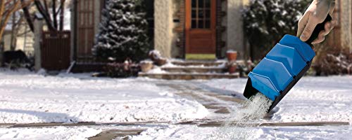 Scoop Spreader for Grass Seeds/Fertilizer/Sand/Salt, Multi-Use Hand Spot Spreader Effortlessly Spread Salt or Sand on Driveways, Walkways and Parking Spots in The Winter - up to 70 oz.