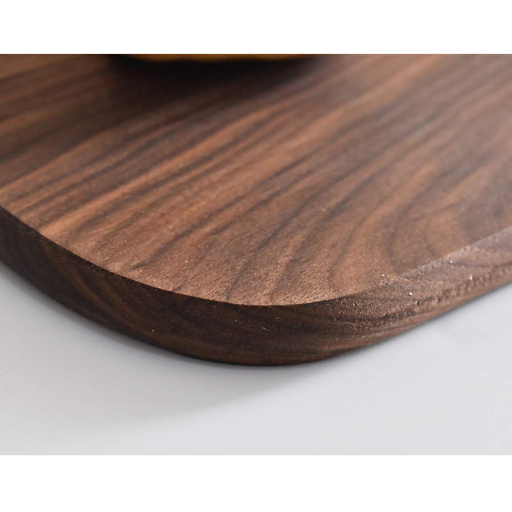 Pearlead Walnut Wood Cutting Board with Handle Large Serving and Chopping Board Cheese Hardwood Bread Board for Serving Chopping Fruit Vegetables Meat Charcuterie Platter 14.5 x 6.7 inch