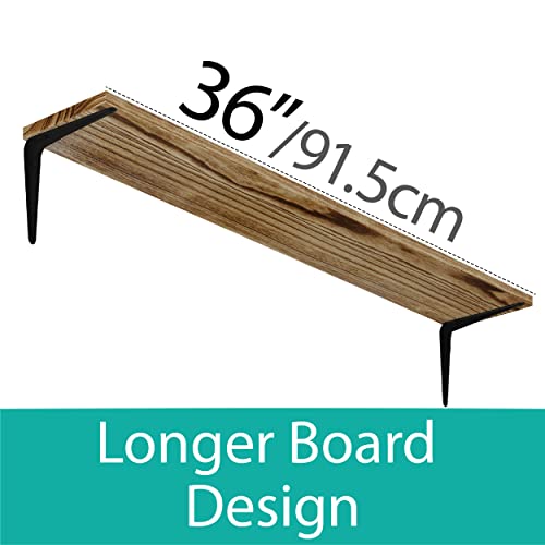 Wallniture Arras 36" Floating Shelves for Wall Storage, Bookshelf Living Room Decor, Bedroom & Kitchen Organization, Office Decor, Wall Shelf Set of 3