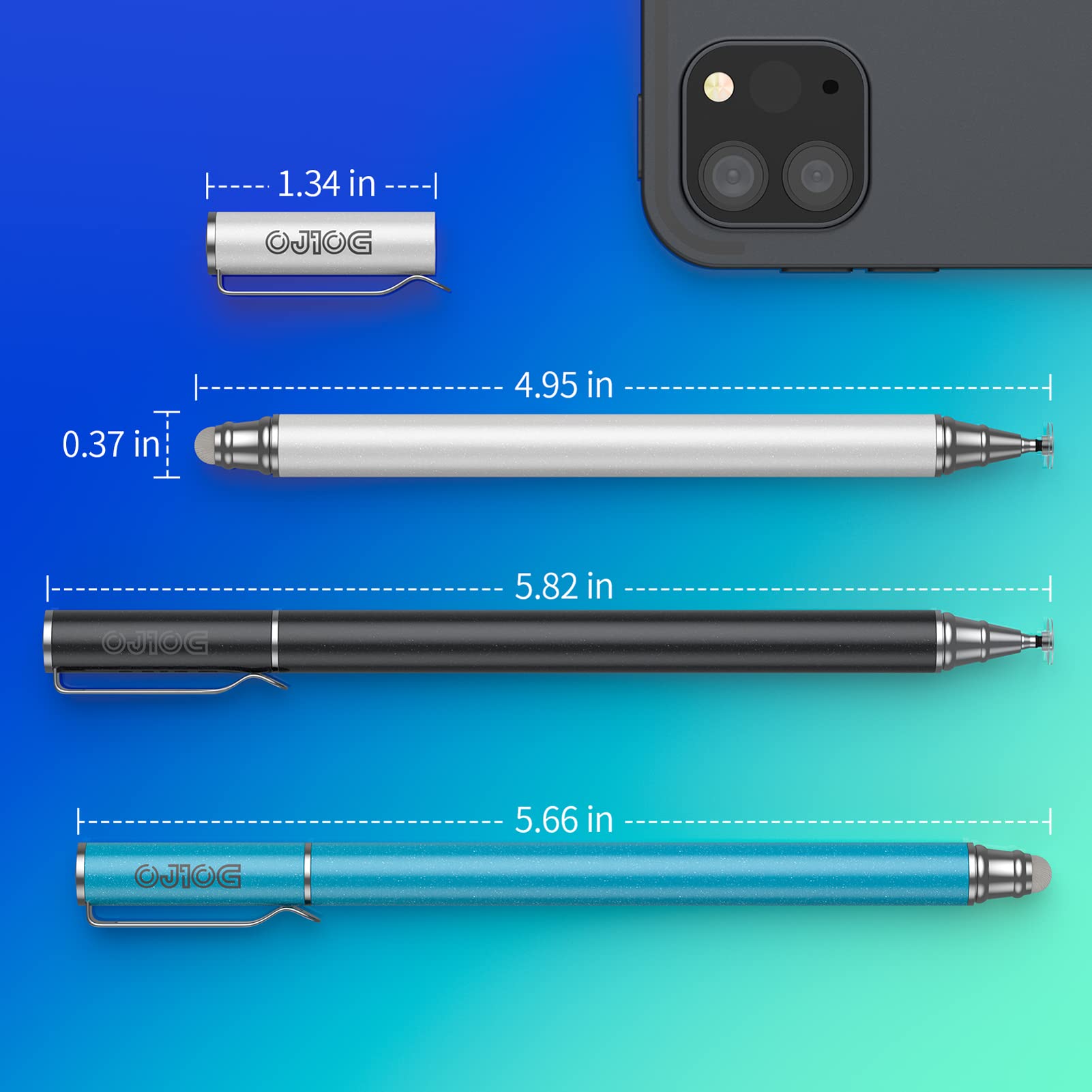 Stylus Pen for iPad (4 Pcs), Universal 2 in 1 Stylus Pens for Touch Screens iPad Pencil Compatible with Apple/iPhone/iPad/Pro/Air/Android/Tablet All Capacitive Touch Screens